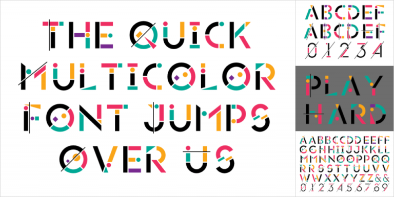 OpenType-SVG 彩色特色字體限時免費下載，可用於商業用途的字型 Color Font Week Fontself - 李介介的介入影像